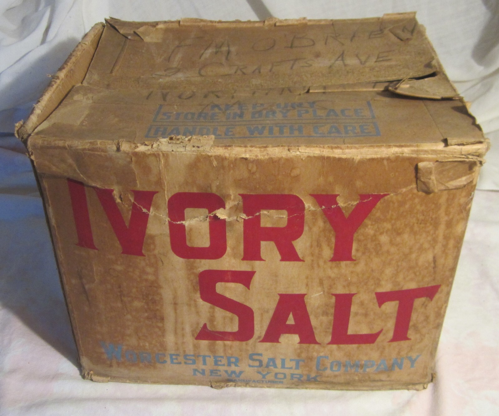Vintage Wholesale 48-Pound IVORY SALT Box -- WORCESTER SALT COMPANY ...
