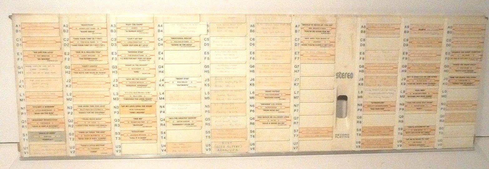 part: ROWE JUKEBOX TI-1: SONGBOARD with no cracks, chips, hairlines | eBay