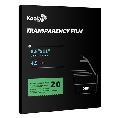 Koala Transparency Clear Film for Projectors Laser + Inkjet Printers ...