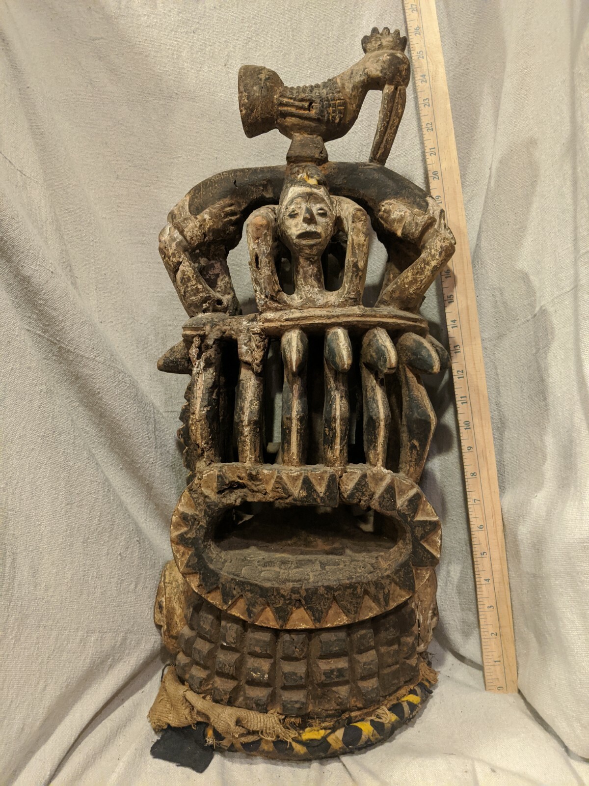 Incredible Helmet Headdress — Masterfully Carved — Authentic African ...