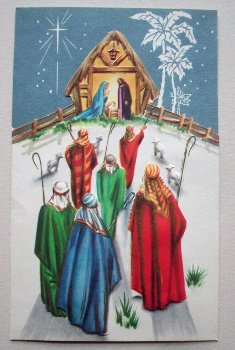 Victorian Christmas Cards Nativity