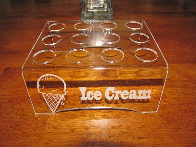 Engraved Acrylic ((MINI CONE ONLY)) 12 Ice Cream Cone Holder Tray ...