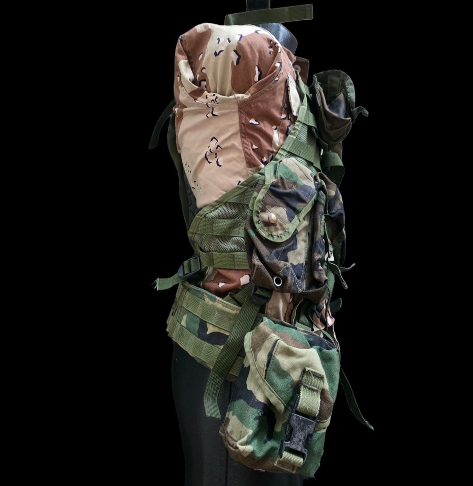 USGI SDS Load Bearing Vest MOLLE II FLC Woodland Pouch & Belt Lot GWOT ...