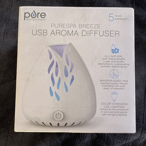 PureSpa Breeze USB Aroma Diffuser Color-Changing LED Light – Portable ...