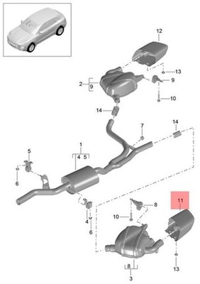 Genuine PORSCHE Macan 95B Tailpipe Left 95B253681 | eBay