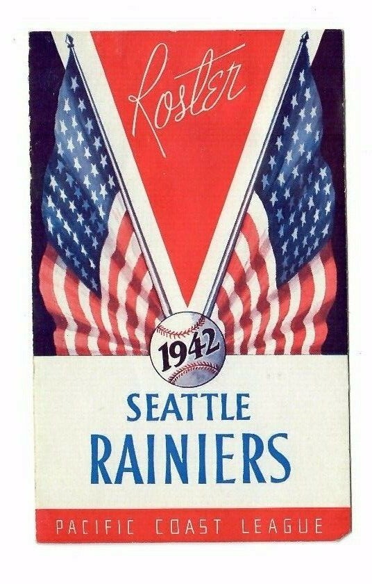 Vintage 1942 Seattle Rainiers Team Photo & Roster Pacific Coast League ...