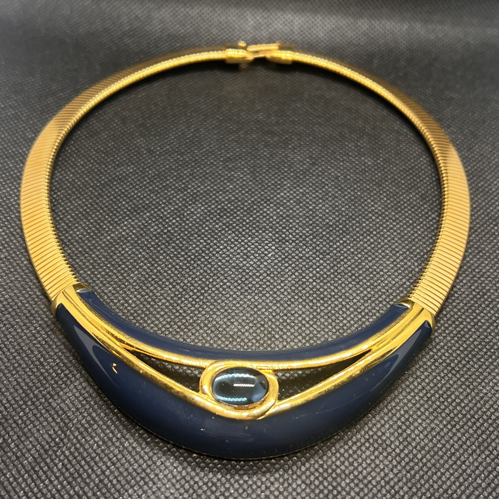 Stunning Vtg 60s NAPIER Gold Tone Royal Blue Gripoix … - Gem