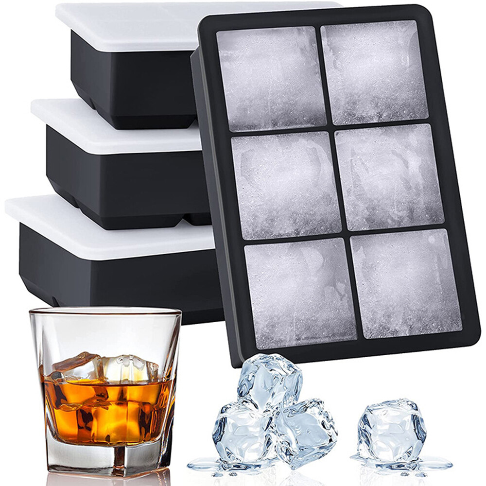 Large Ice Cube Square Ice Tray Mold Food Grade Silicone Tray Mold DIY ...
