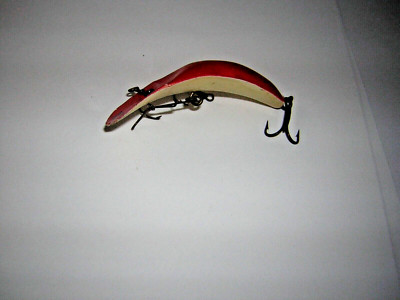 Vintage Helin Flatfish X5-RED & White with Dual Front Hook Harness | eBay