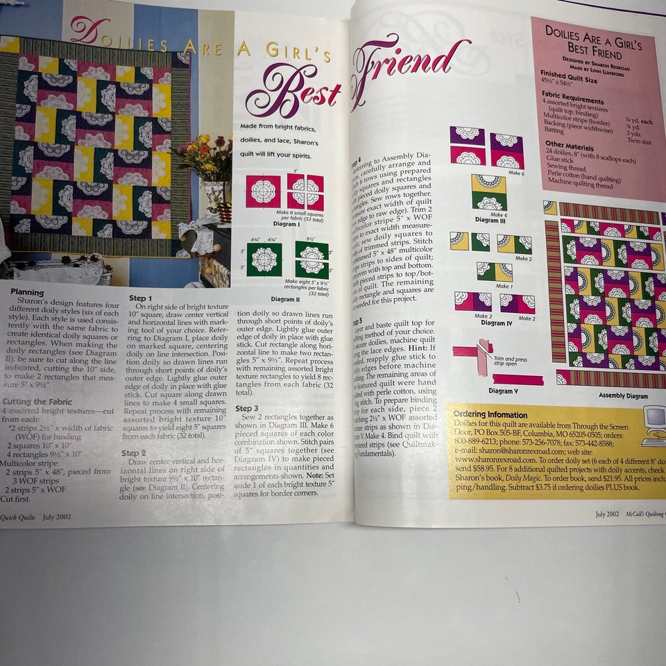 MCCALL'S QUICK QUILTS MAGAZINE-July 2002-Patriotic projects 14 Summer ...