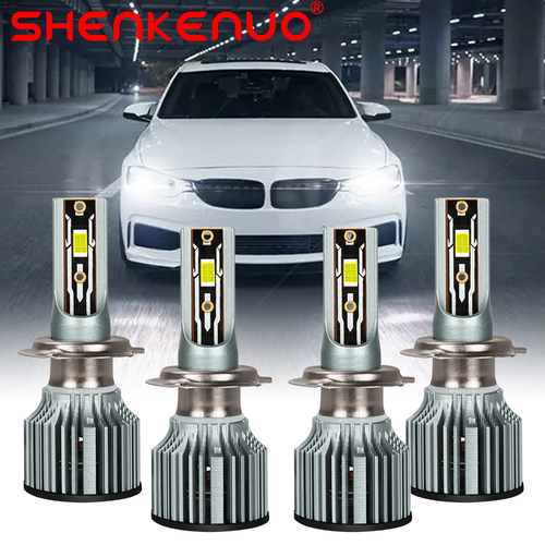 For BMW 328i 2007-2016 LED Headlight Bulb 4Pcs H7 High Low Beam 6500K ...
