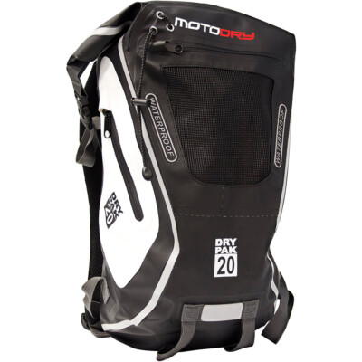 MOTODRY DRY PAK 20L Waterproof Black Backpack Motorbike Motorcycle ...