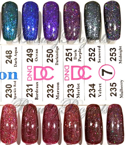 DND DC Mermaid Maroon 232 Glitter Gel LED/UV Gel Polish .6oz DC 232 | eBay