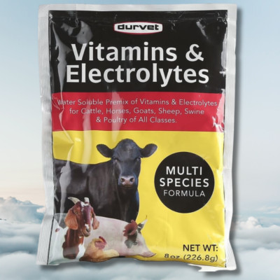 Durvet Vitamins & Electrolytes 8oz For Poultry Swine Ruminants & Horses ...