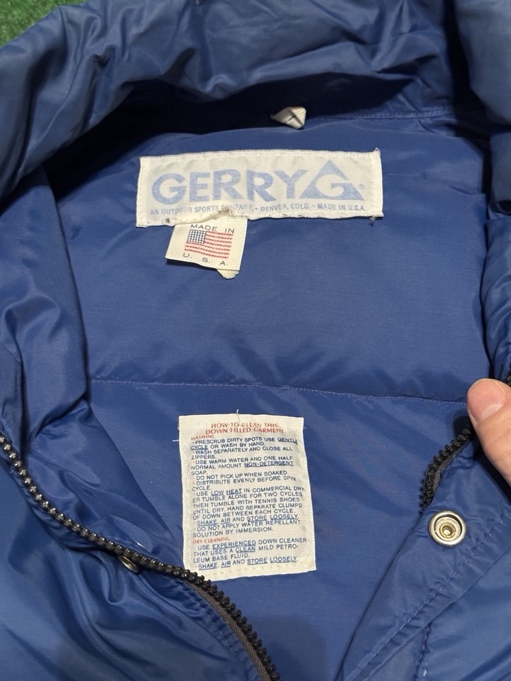 Vintage Gerry Blue Down Puffer Lightweight Outdoor USA Made Large ...
