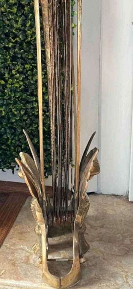 Vintage Gargoyle Griffin Brass Peacock Fireplace Screen 1920s Victorian ...