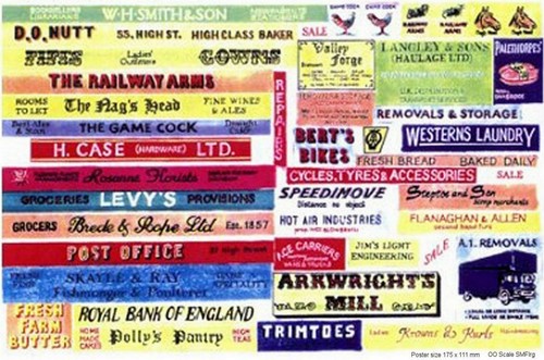 Shop pub name signs Med Paper Copy Enamel SMFmed Colour OO Scale Models ...