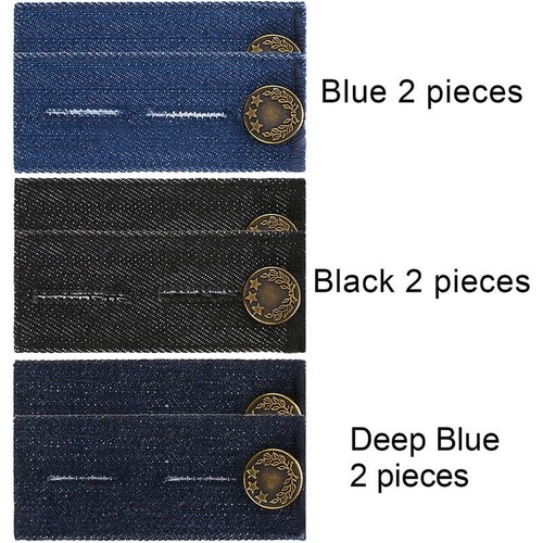 6 Pieces Jeans Waist Extender Jeans Pants Extender Blue Jean Button ...