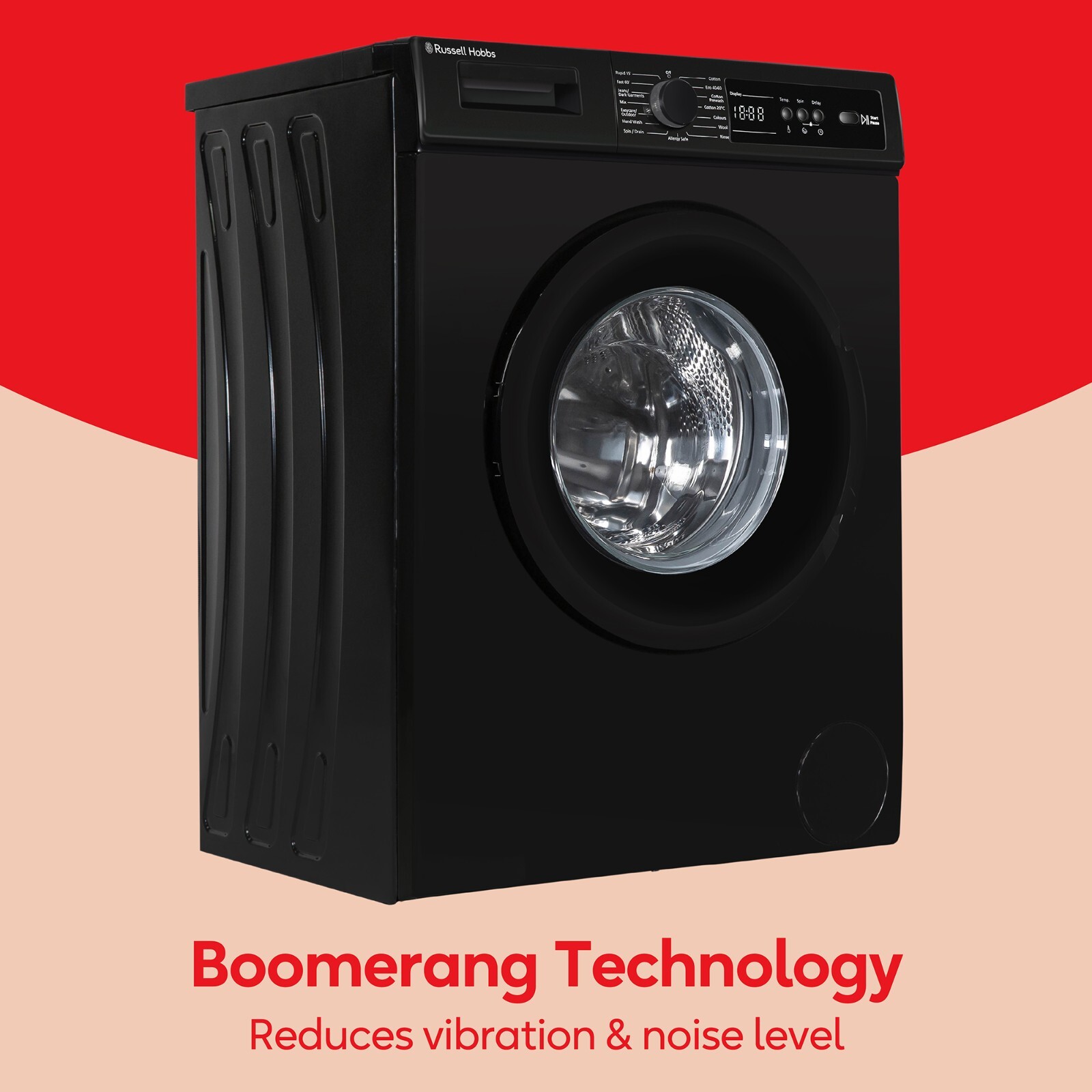 Russell Hobbs Washing Machine 6kg 1200rpm Black Freestanding RH612W110B ...