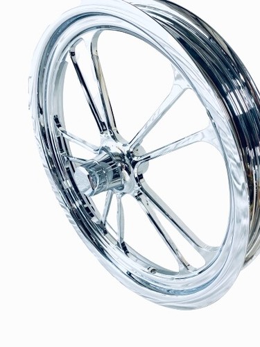 15" x 3.5" Front Drag Racing Chrome "Anglia" Wheels (2) Spindle Mount ...