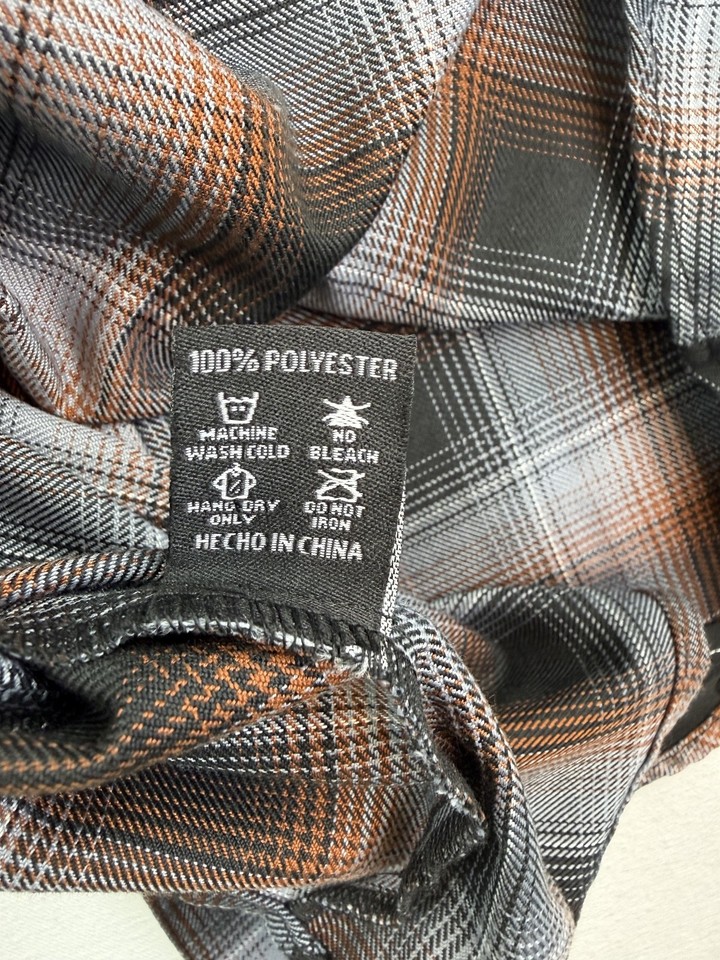 Dixxon Flannel Co Patina Flannel Womens M Black Brown Orange Plaid Snap ...