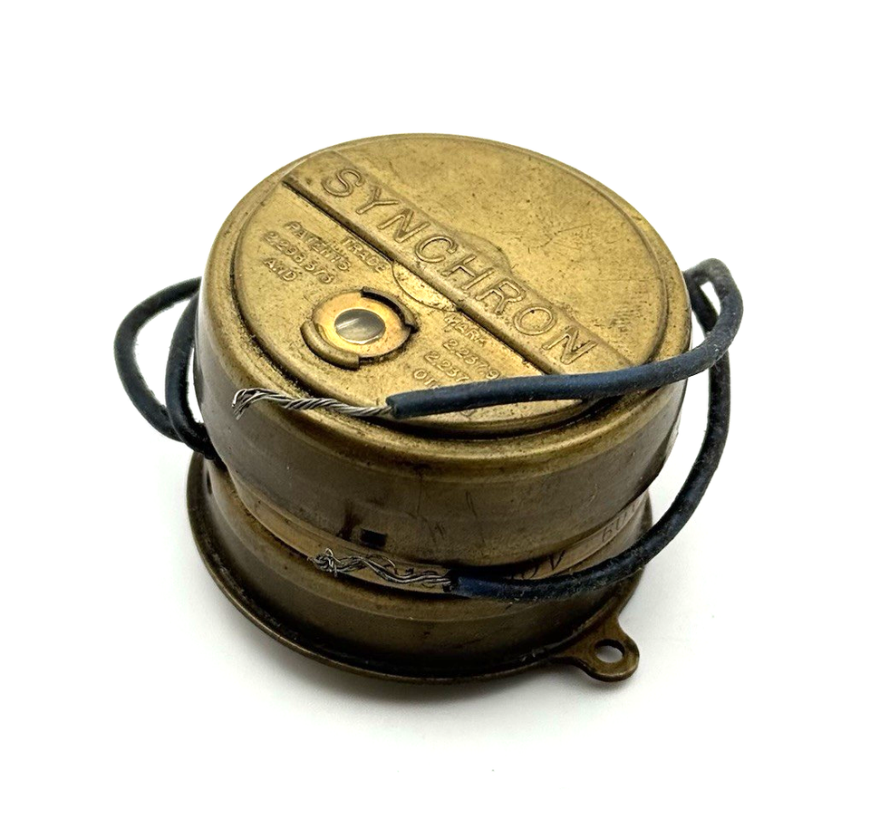 Vintage Synchron Synchronous Clock Motor 1129RB Brass Case 110V 60CY 3W ...