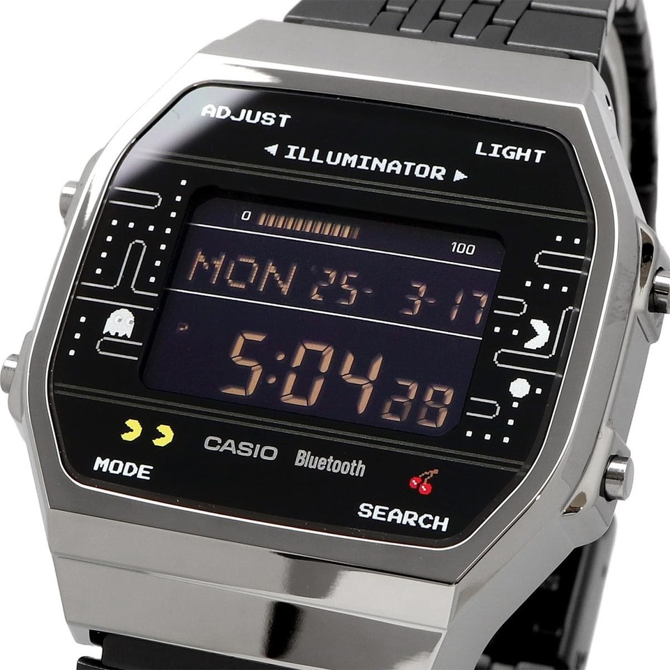 CASIO PAC-MAN Digital Watch ABL-100WEPC-1B Bluetooth Silver Black | eBay