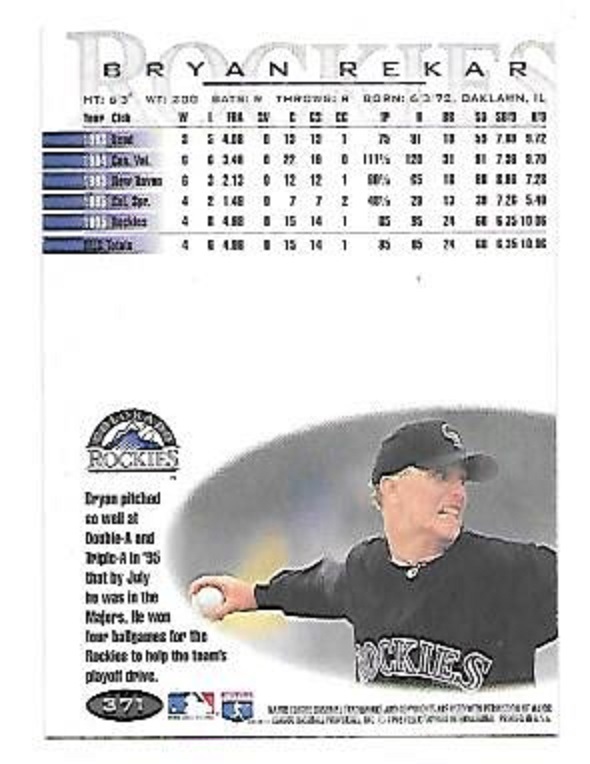DENNY NEAGLE / BRYAN REKAR 1996 FLEER ERROR BACK SEE SCANS FREE ...