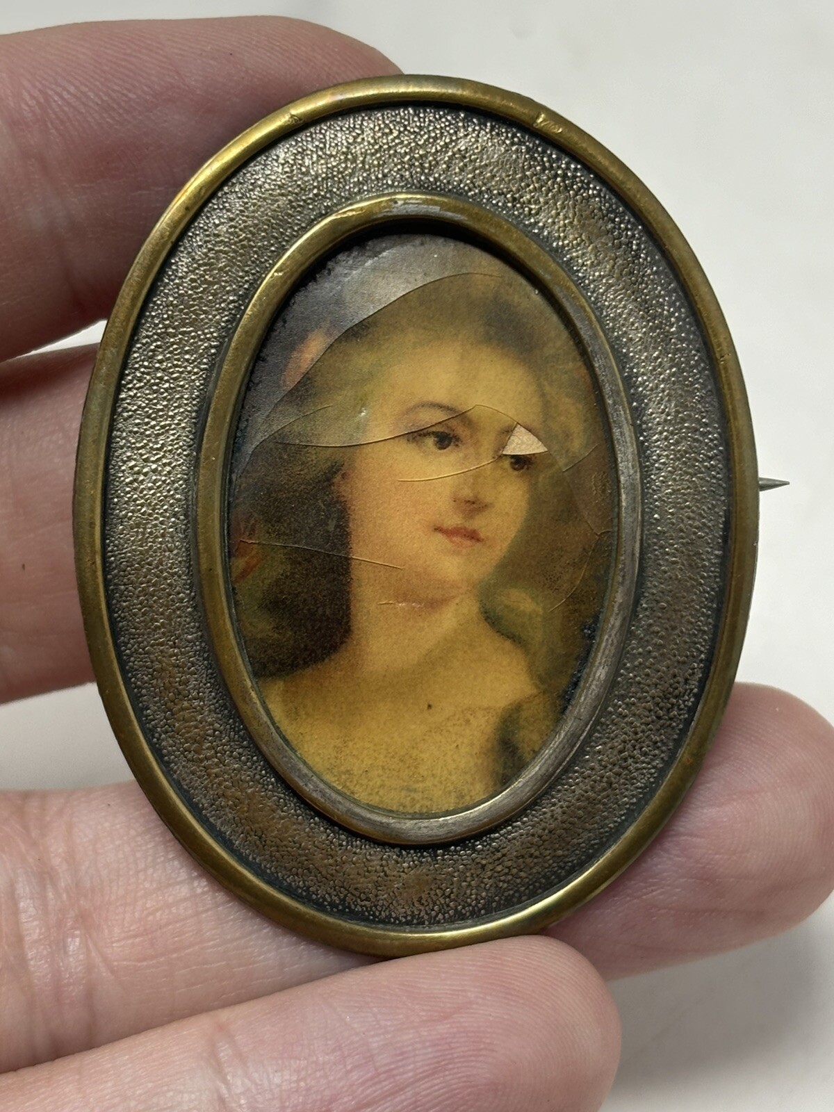 Antique Victorian Lady Portrait Brooch Great Frame A… - Gem