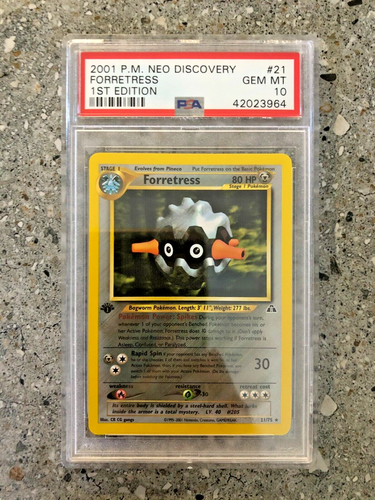 Pokemon TCG 1st Edition Forretress 21/75 Neo Discovery Rare PSA 10 GEM ...