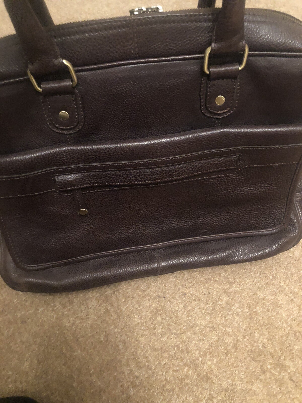 JRJ JOHN ROCHA LEATHER LAPTOP BAG BROWN | eBay