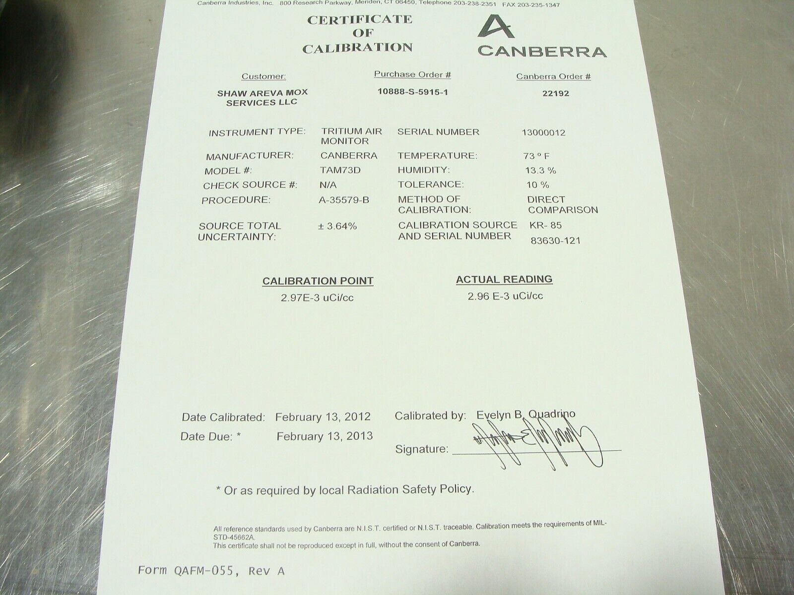 Canberra+TAM-73D+Portable+Ion+Chamber+Tritium+in+Air+H3+Monitor+%2F ...