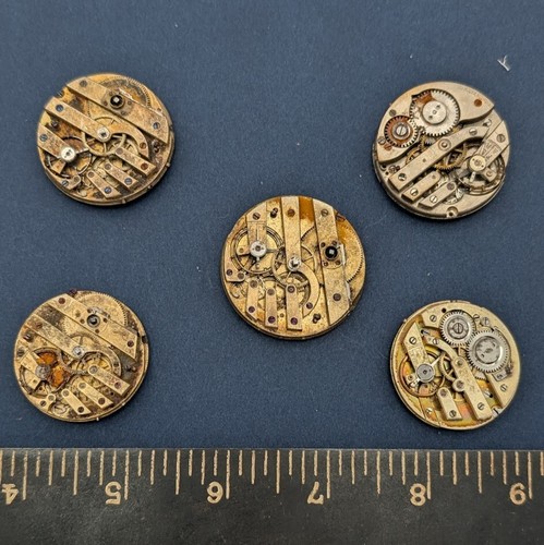 Lot of 5 Vintage Pocket Watch Lever Set Movements – Parts / Repair ...