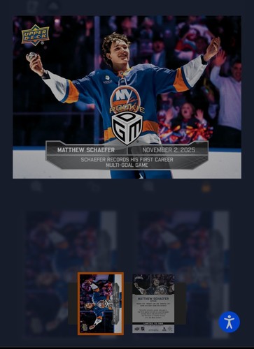 EPACK ONLY 2025-26 Upper Deck Matthew SCHAEFER NOV 2, 2025 #16 /1199 ...