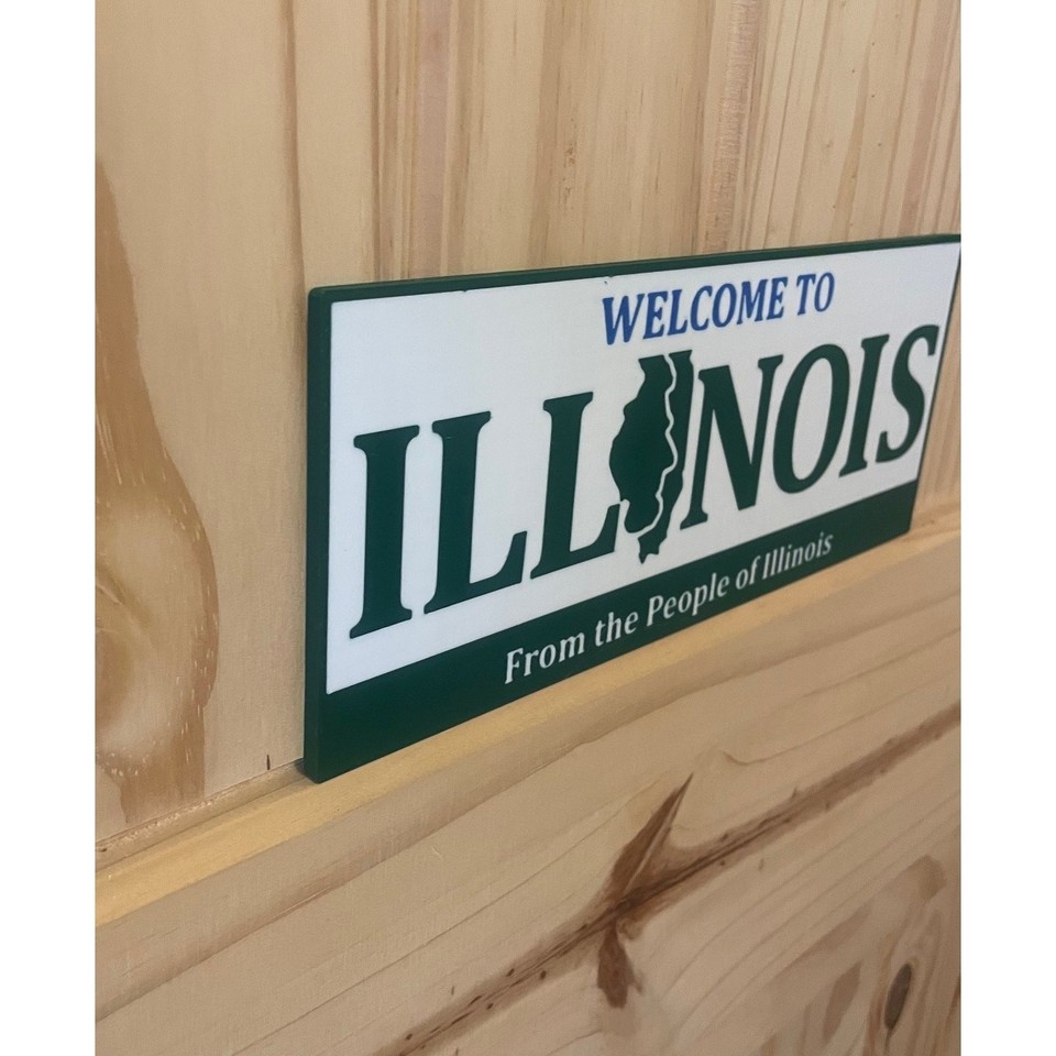 Welcome To Illinois Road Sign Chicago highway interstate State Entrance ...