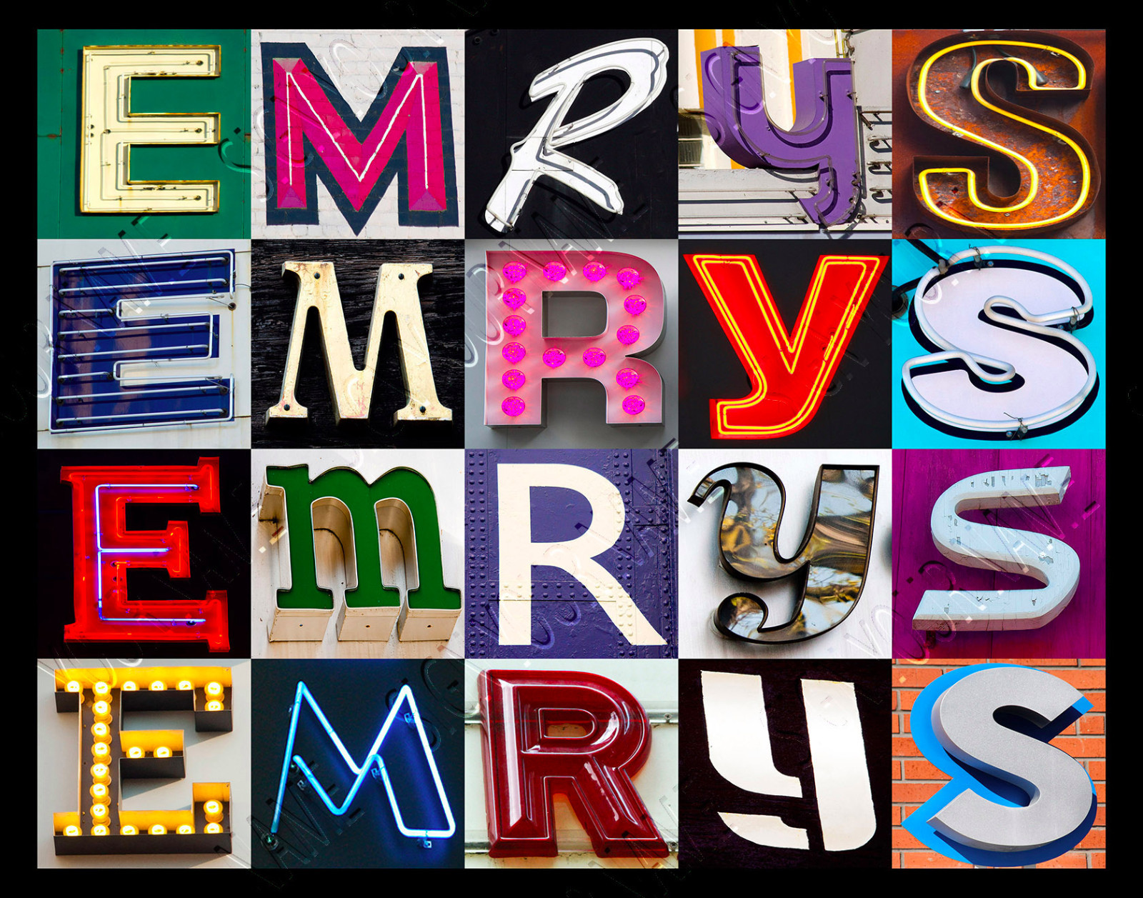 EMRYS Name Poster featuring photos of actual sign letters | eBay