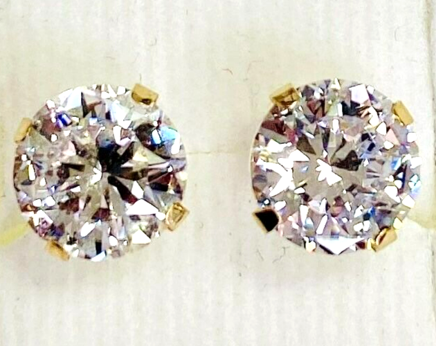 HSN Radiance by Absolute Solid 10K Yellow Gold 100-Facet Round Stud ...