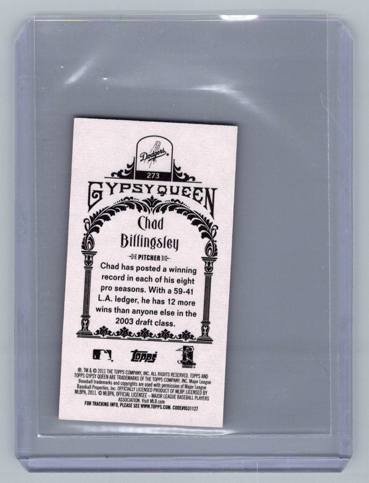 2011 Topps Gypsy Queen #273 Chad Billingsley Mini Los Angeles Dodgers ...