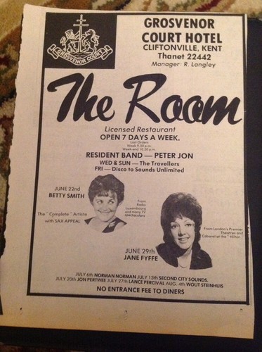 K3-3 Ephemera 1974 Advert Cliftonville Betty Smith Jane Fyffe Grosvenor ...