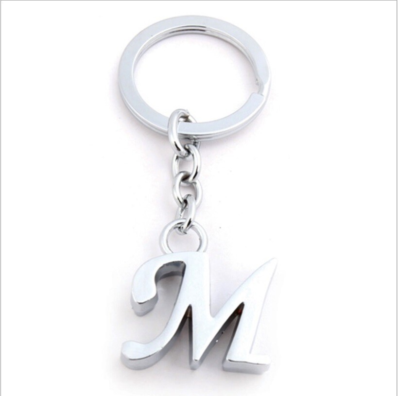 Keyring Letter Initial Alphabet Key Ring Shiny Key Chain Keyfob Gift ...