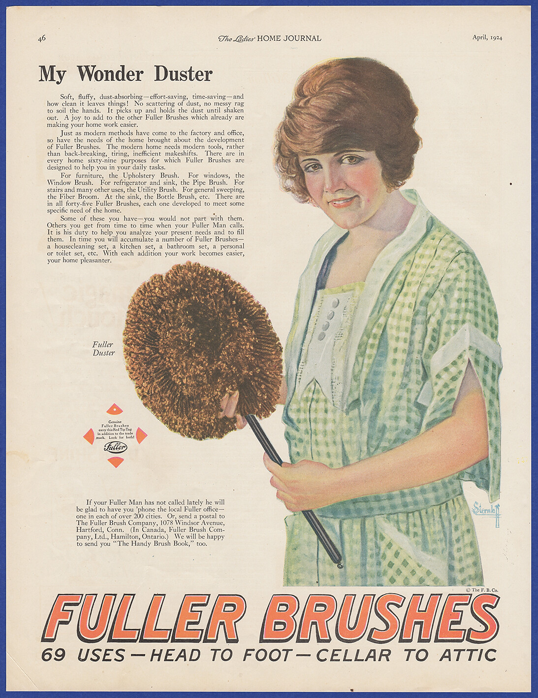 Vintage 1924 FULLER BRUSHES Head to Foot Cellar to Attic Art Decor ...