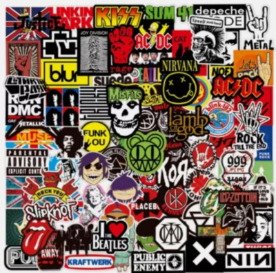100PCS Rock Band Stickers Lot Punk Music Heavy Metal Bands Sticker ...