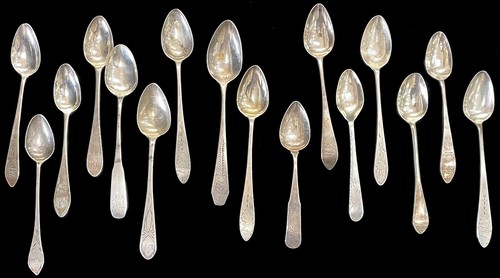 RARE COLONIAL AMERICA (1700's) COIN SILVER SILVERSMITHS (16) SPOON ...