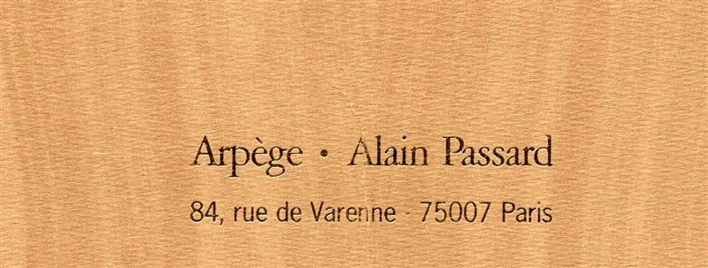 Arpege Restaurant Alain Passard Menu Varenne Paris France 3 Michelin ...