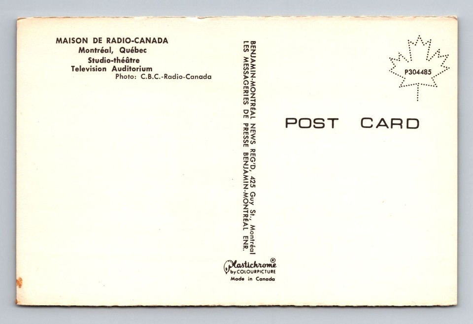 Montreal Quebec Canada, Maison De Radio Theater, Actors, Vintage ...