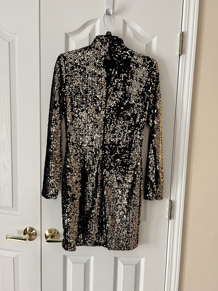 Milly Gold Sequin Dress Size 6 | eBay