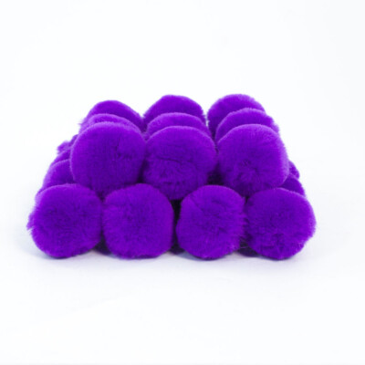 35mm Purple Pom Poms For Crafts Decoration Sewing Card Making Hobby ...