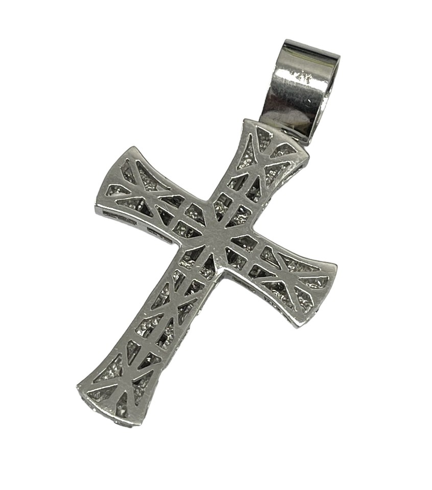 Round Brilliants Double Cross Diamond Pendant White Gold 14kt | eBay