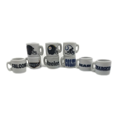 Set Of 9 NFL Football Teams Logo Collectibles Mini Miniature Ceramic ...