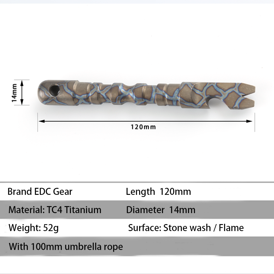 TC4 Titanium Alloy Pry Bar Crowbar Opener Tactical Survival EDC Multi ...